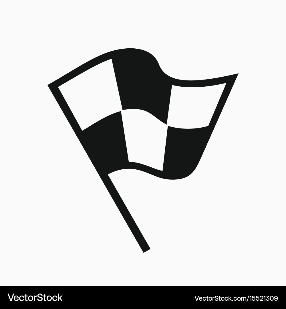 Black and white racing flag icon Royalty Free Vector Image