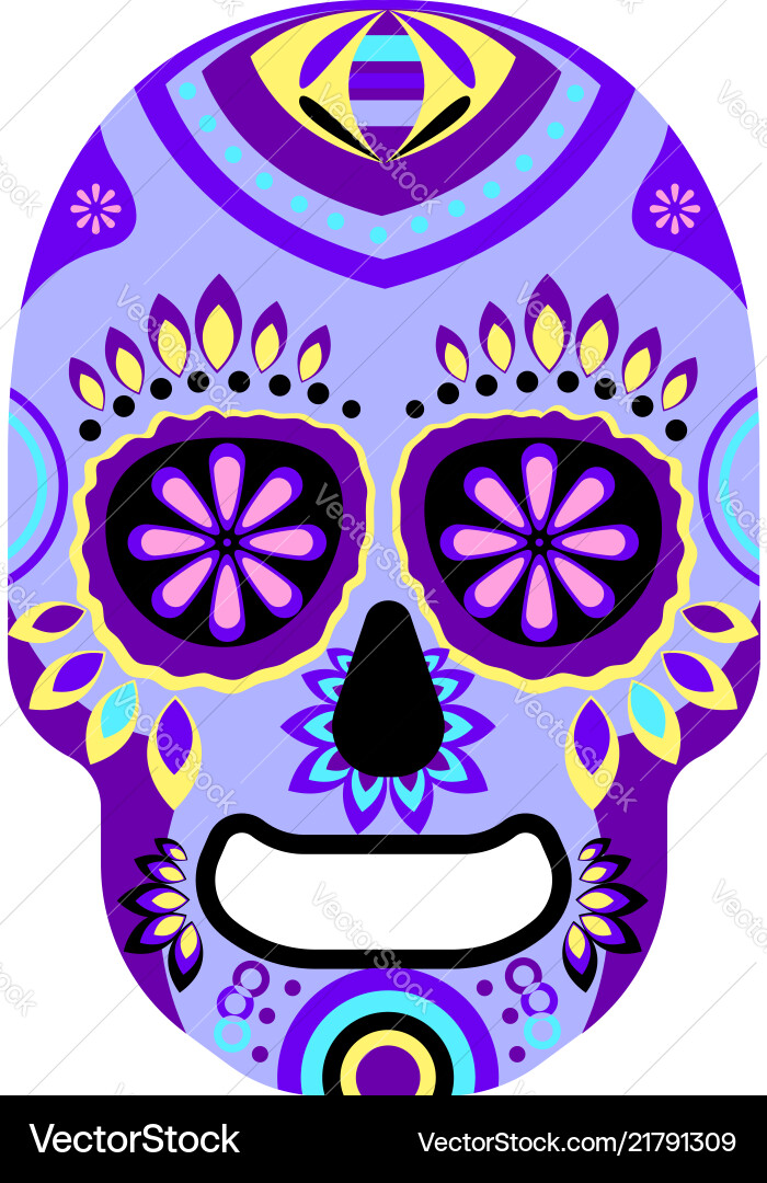 Colorful Sugar Skull Royalty Free Vector Image