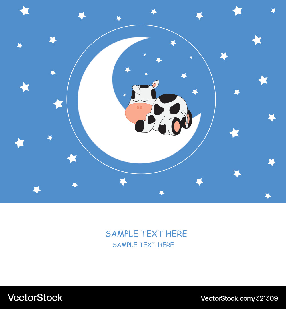 Cow moon Royalty Free Vector Image - VectorStock