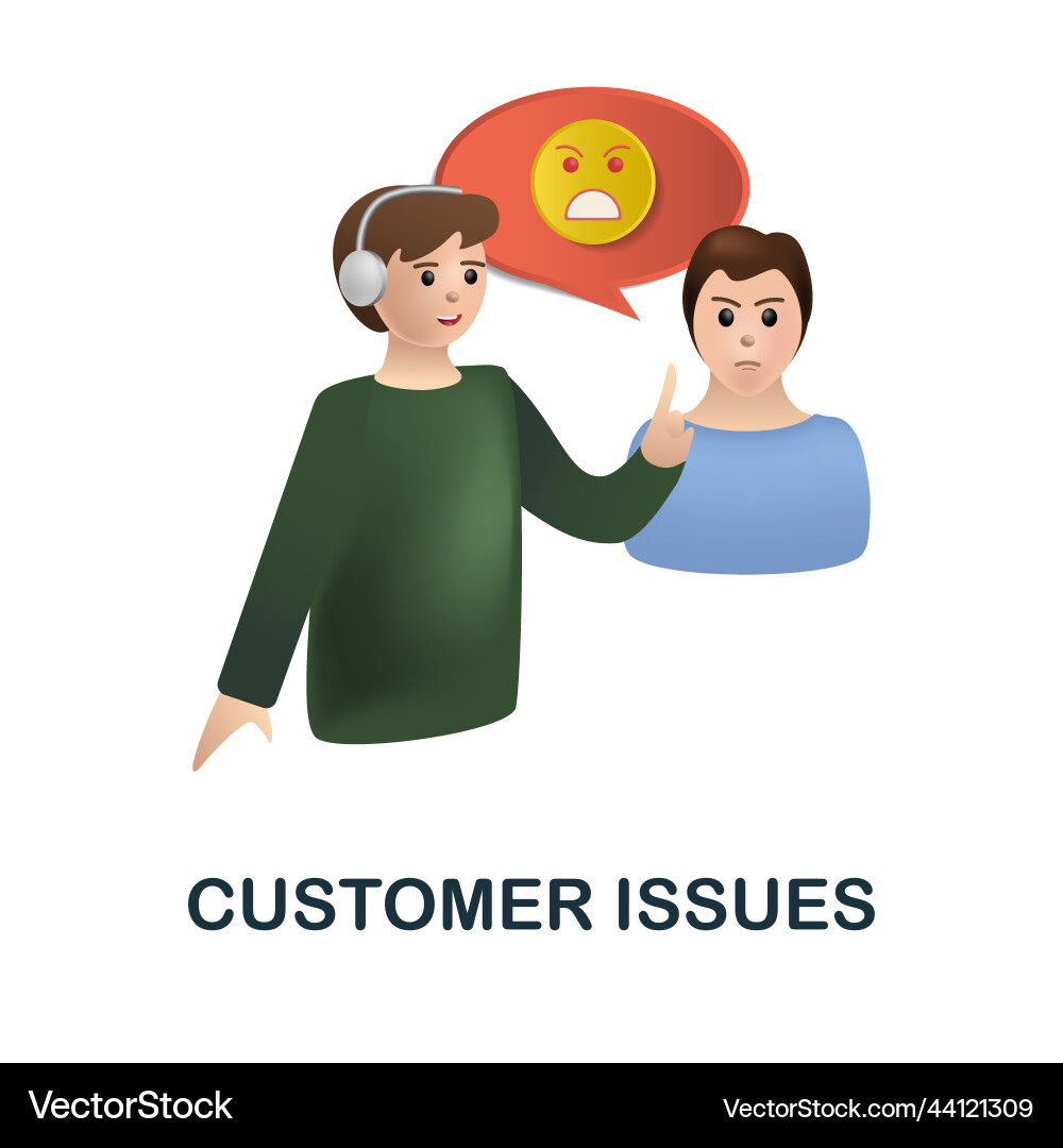 Customer issues icon 3d from Royalty Free Vector Image