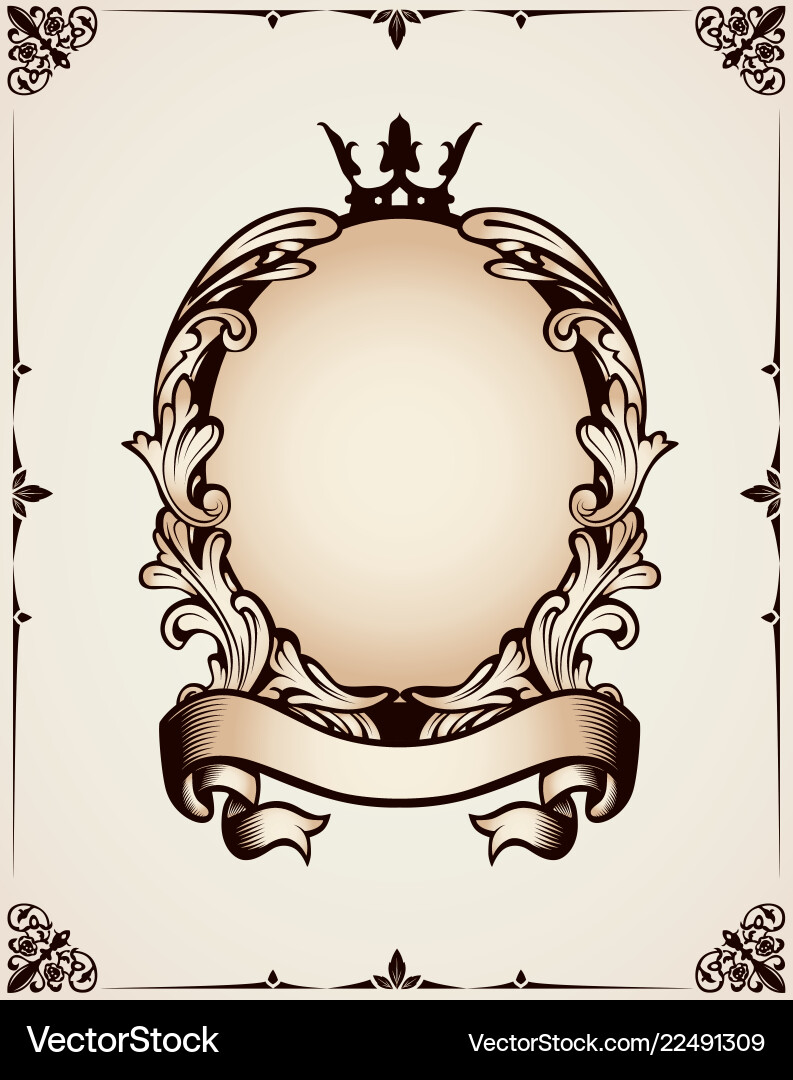 Decorative royal frame Royalty Free Vector Image