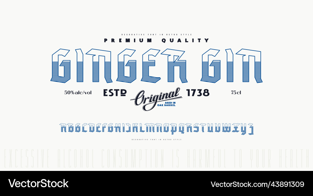 Decorative sans serif font in medieval style Vector Image