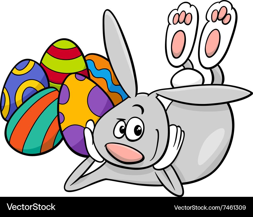 Easter bunny cartoon character Royalty Free Vector Image
