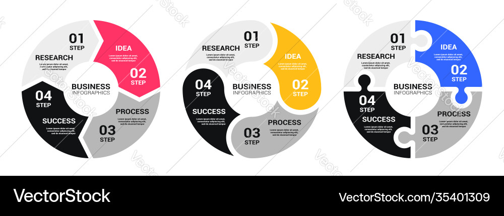 Graphic round chart infographic template Vector Image