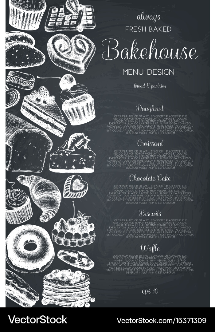 Hand drawn baking design Royalty Free Vector Image