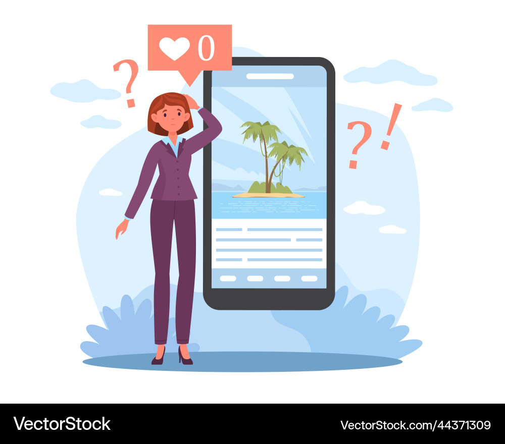 Ignored content and lack of engagement negative Vector Image