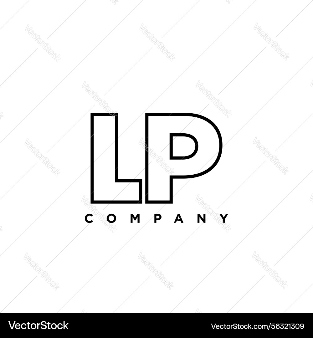 Letter l and p lp logo design template minimal Vector Image