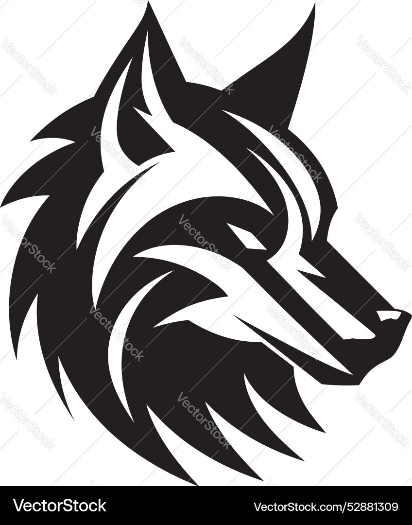 Majestic wolf crest the lone wolf badge Royalty Free Vector