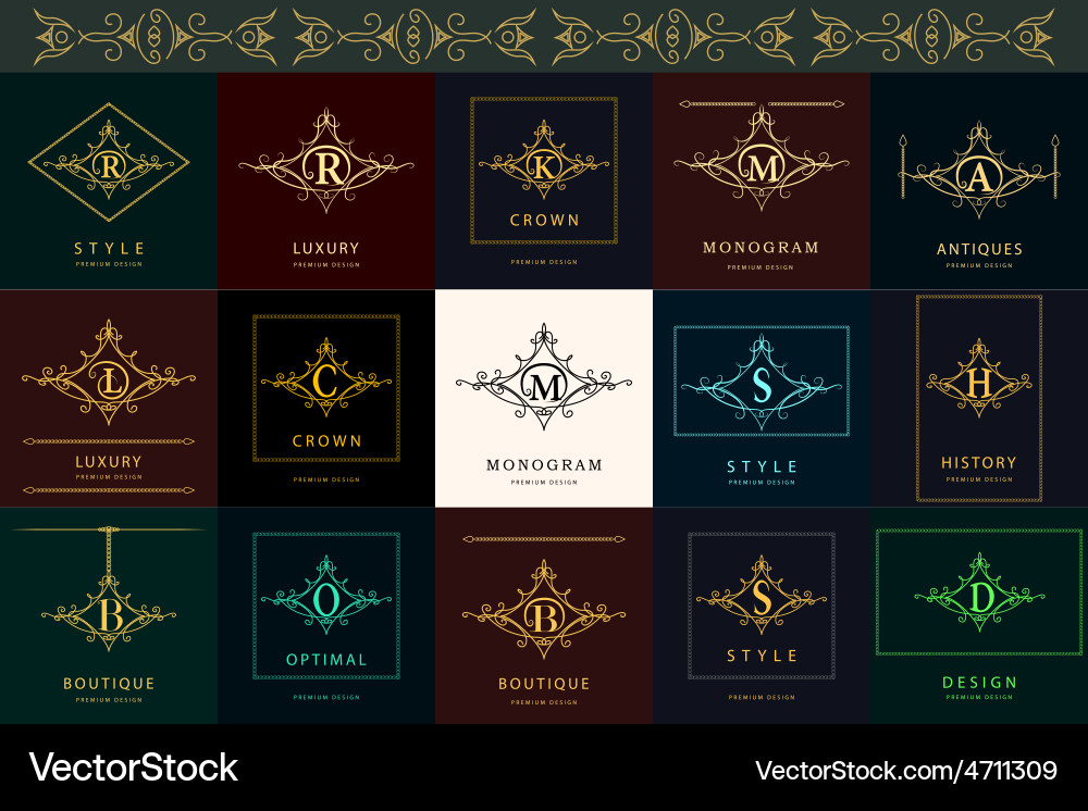 Monogram Design Elemente anmutige Vorlage Vektorbild