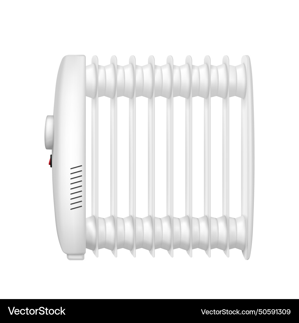 Oil heater realistic composition Royalty Free Vector Image