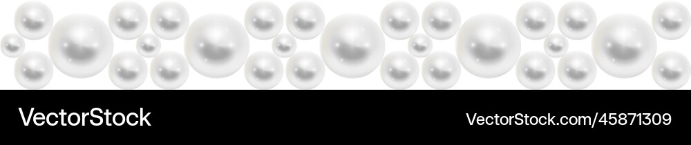 Pearl pattern realistic sea gem seamless border Vector Image