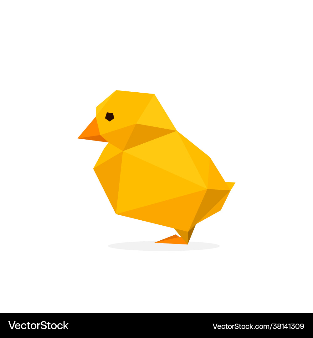 Polygonal chicks logo Royalty Free Vector Image
