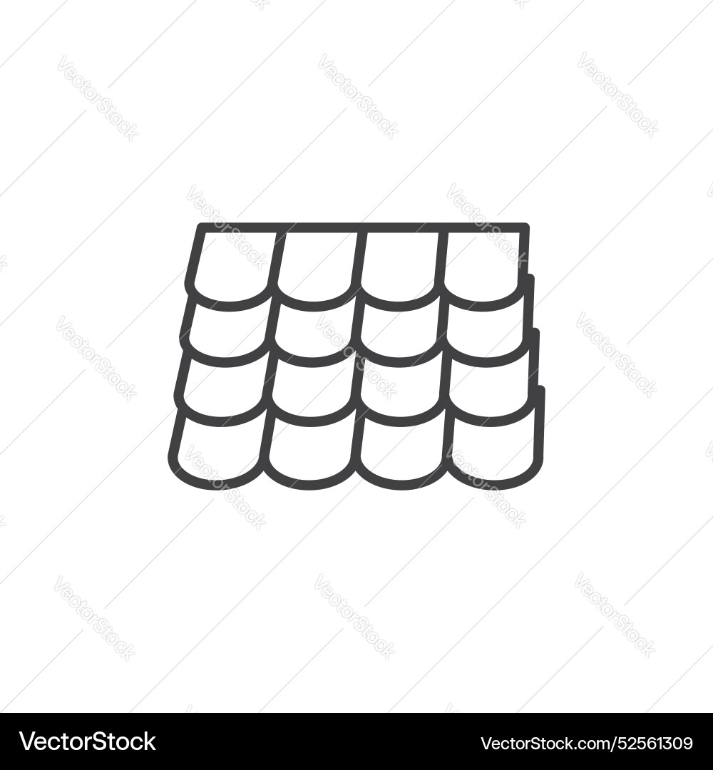 Roof tile icon set on white background Royalty Free Vector