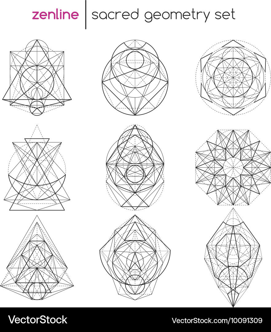 Sacred Geometry Symbol Set Royalty Free Vector Image