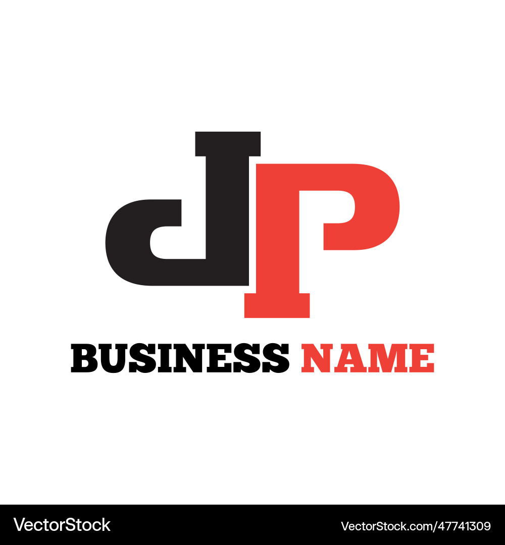 Simple modern letter jp logo template Royalty Free Vector