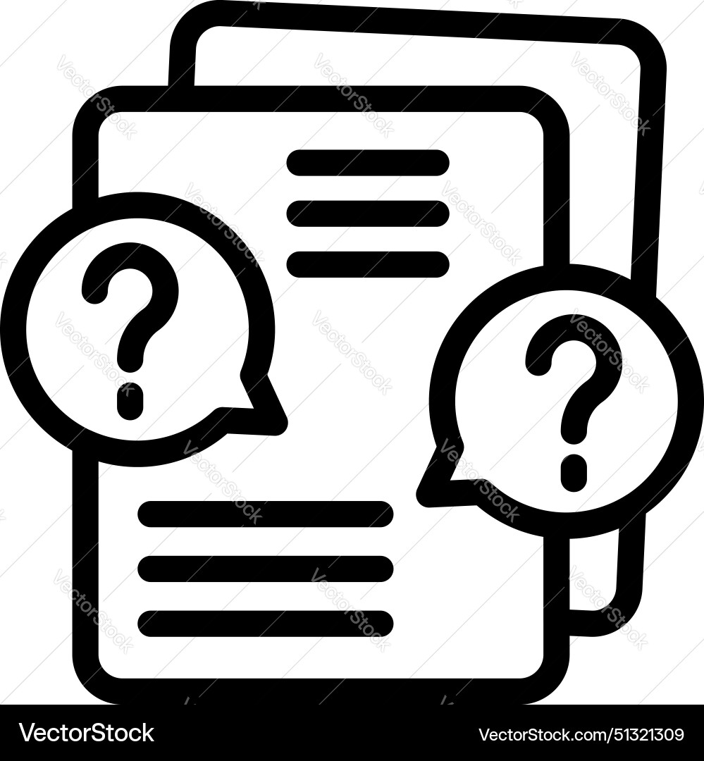 User guide icon outline faq service forum Vector Image