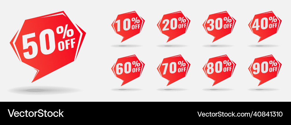 50 percent discount isolated flat icon Royalty Free Vector