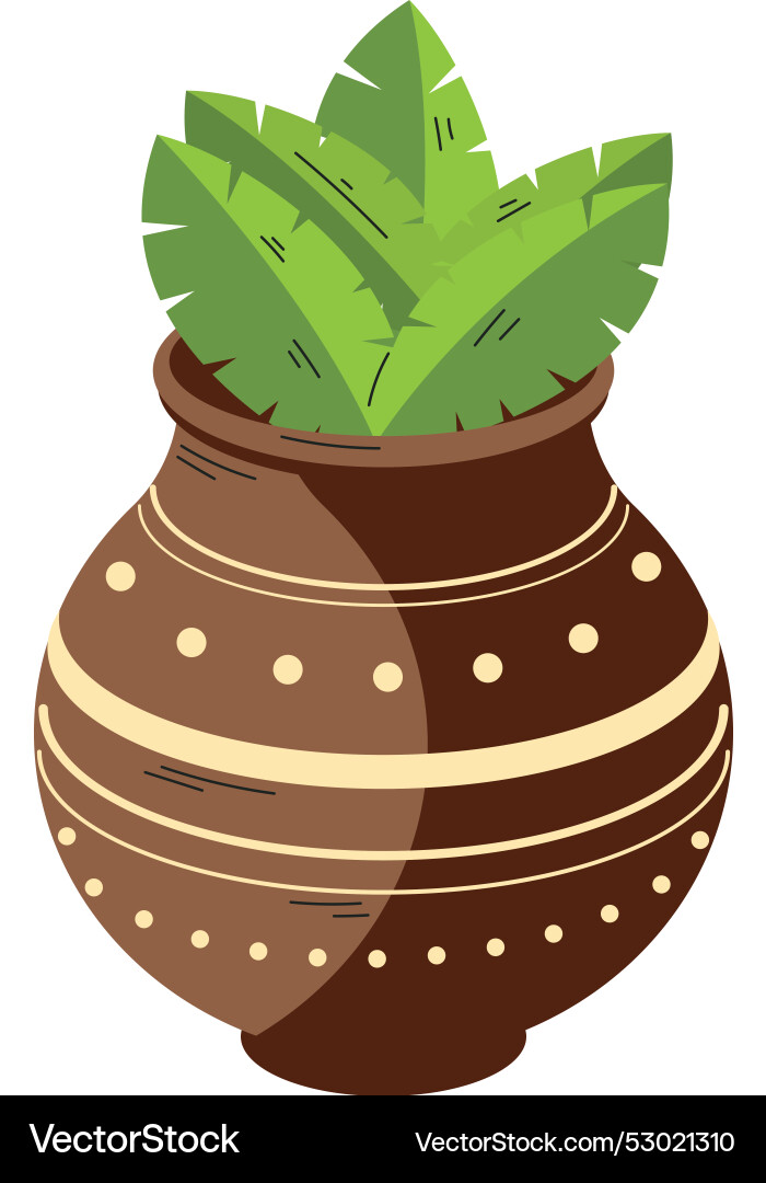 Kalash for onam festival Royalty Free Vector Image