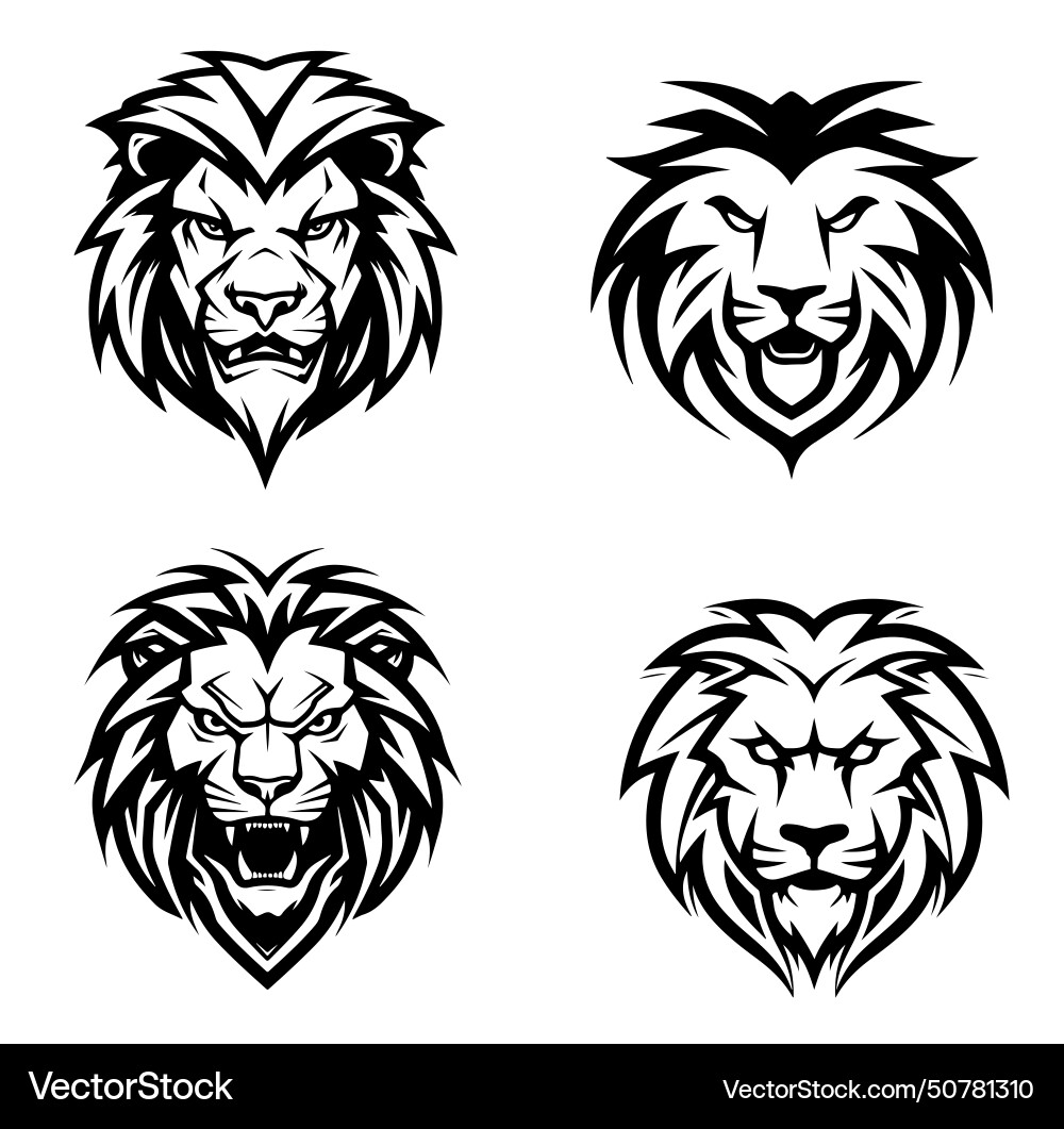 Lion head label set Royalty Free Vector Image - VectorStock