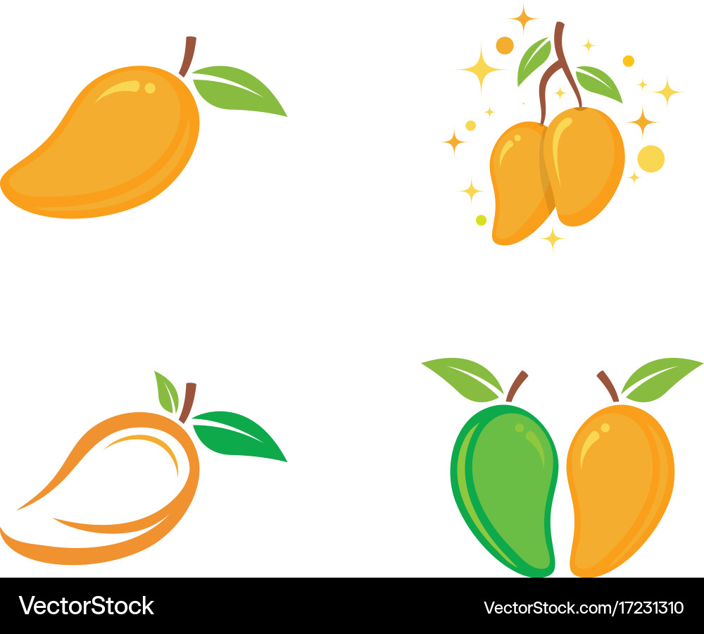 Mango in flat style logo icon Royalty Free Vector Image