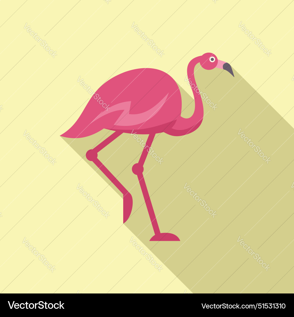 Pink flamingo striding with long legs Royalty Free Vector