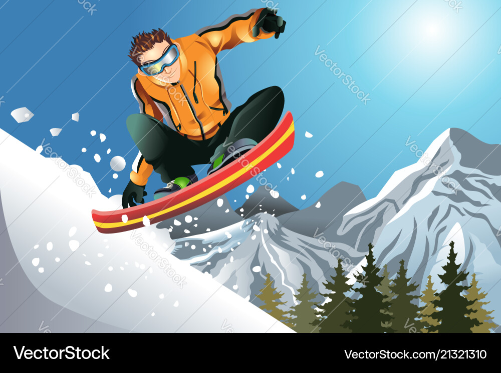 Snowboarder Royalty Free Vector Image - VectorStock