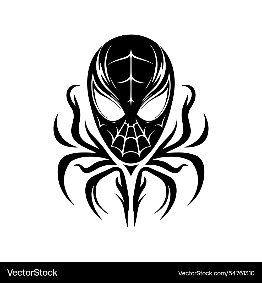Spider man mask silhouette graphics perfect Vector Image