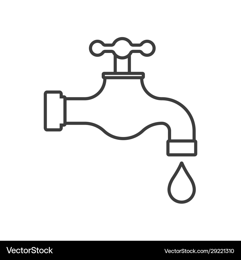 Water tap on white Royalty Free Vector Image - VectorStock