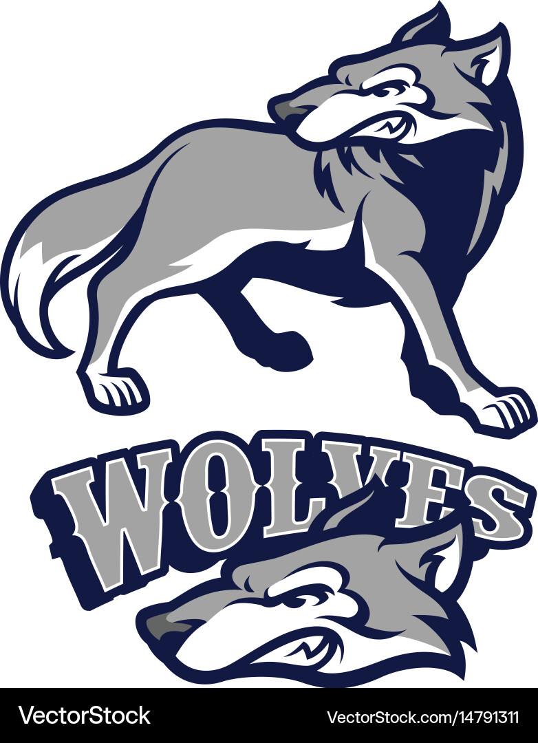 Aggressive Wolf Mascot Royalty Free Vector Image