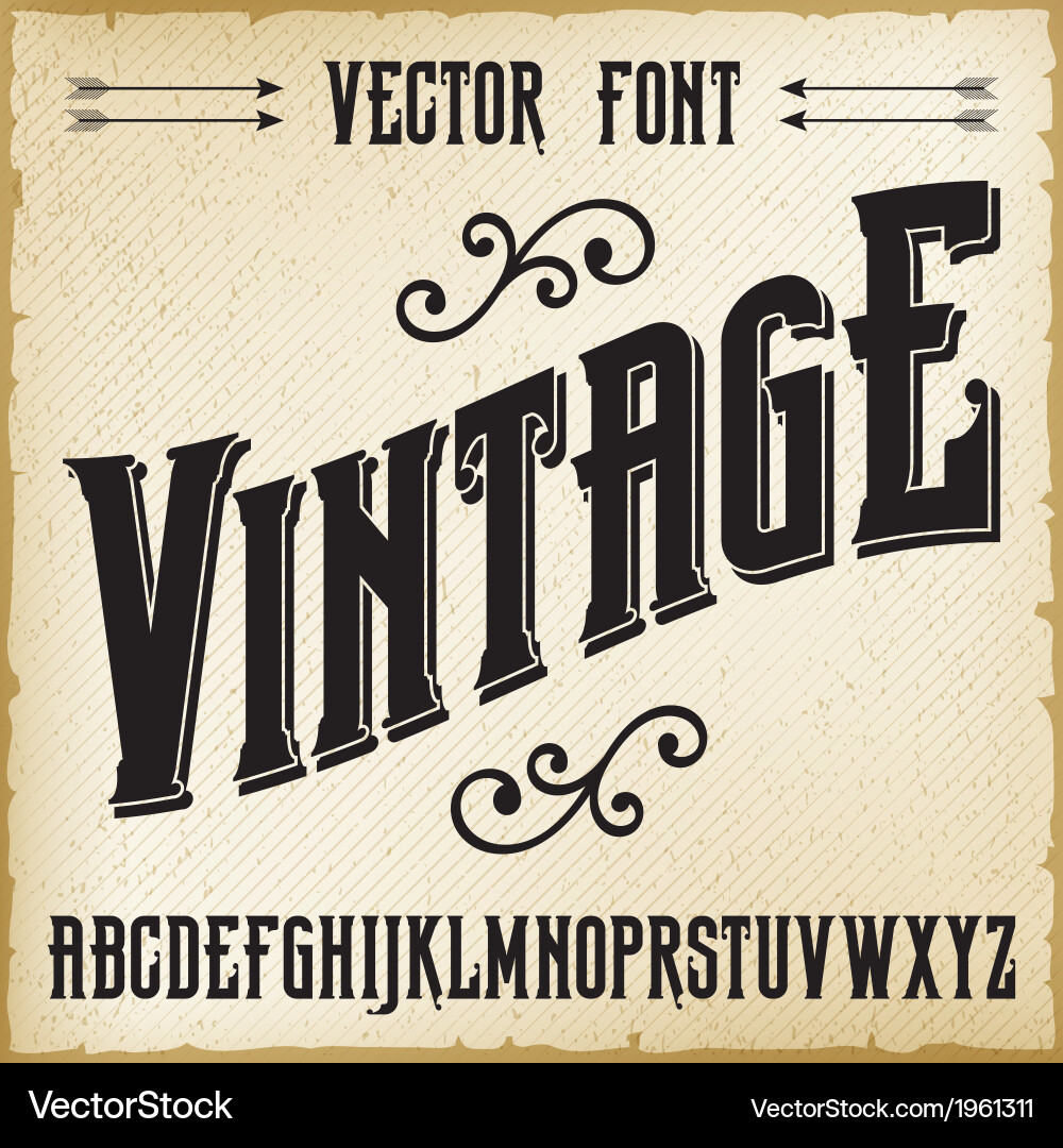 Antique Lettering Collection on Aged Paper Vector Image