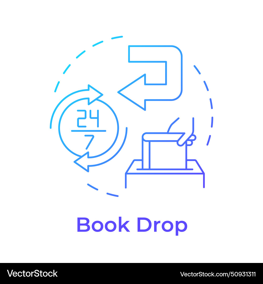 Book drop blue gradient concept icon Royalty Free Vector