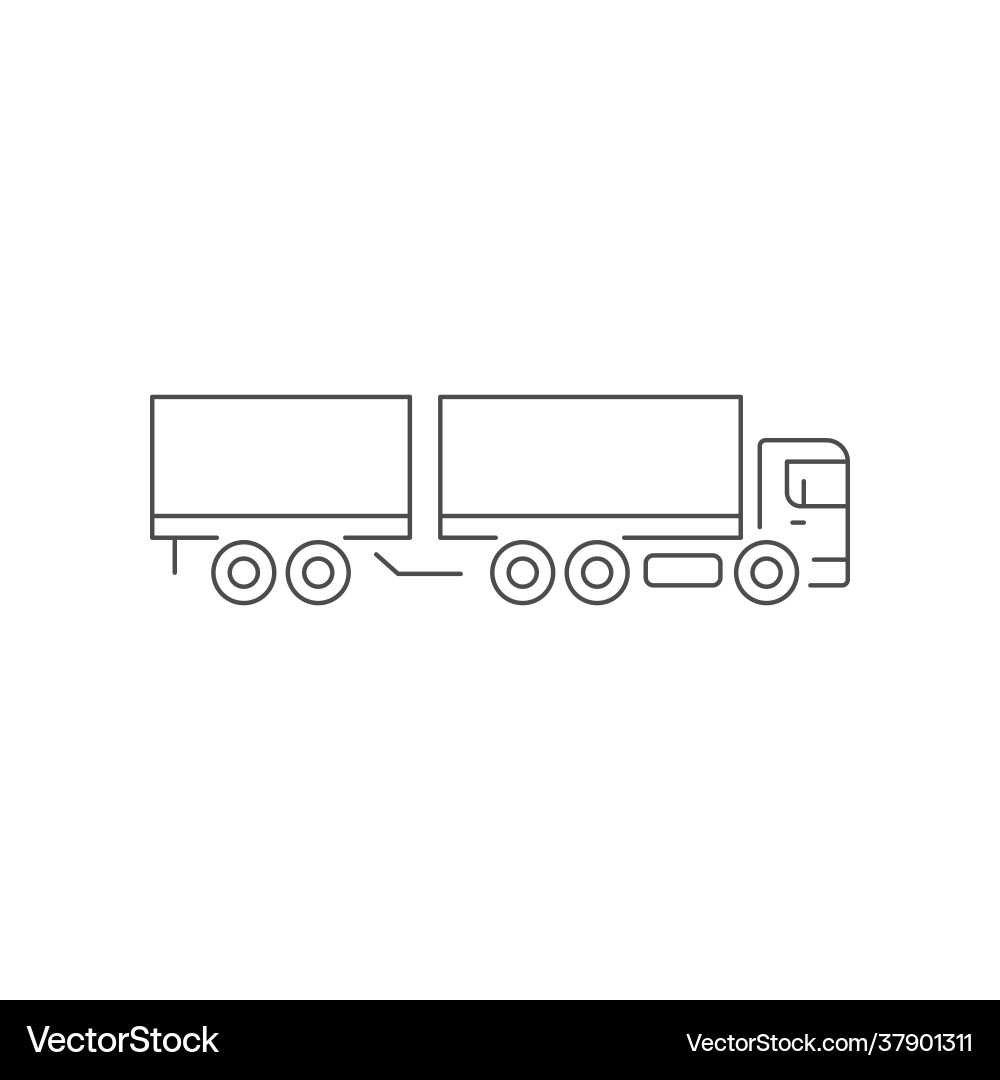 Box truck line outline icon Royalty Free Vector Image