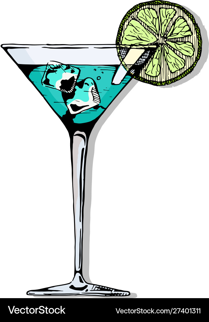 Cocktail glass Royalty Free Vector Image - VectorStock