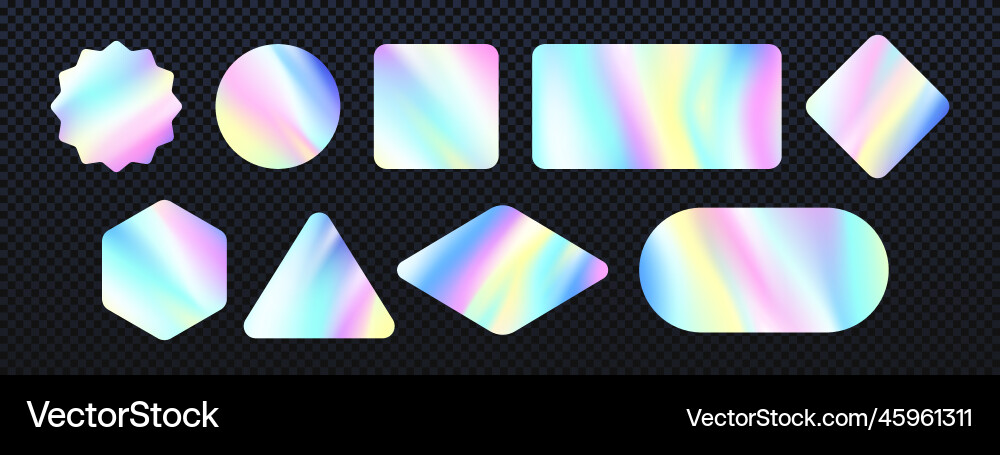 Holographic iridescent texture sticker or label Vector Image