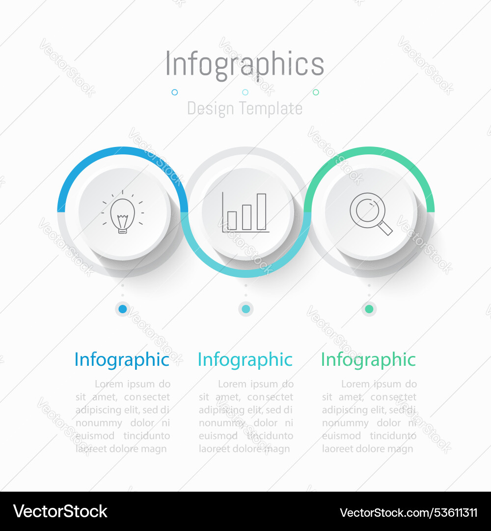 Infographic 3 options design elements Royalty Free Vector