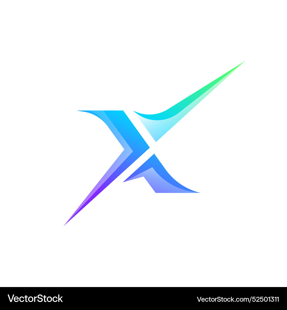 Letter x modern shape gaming abstract logo Vector Image