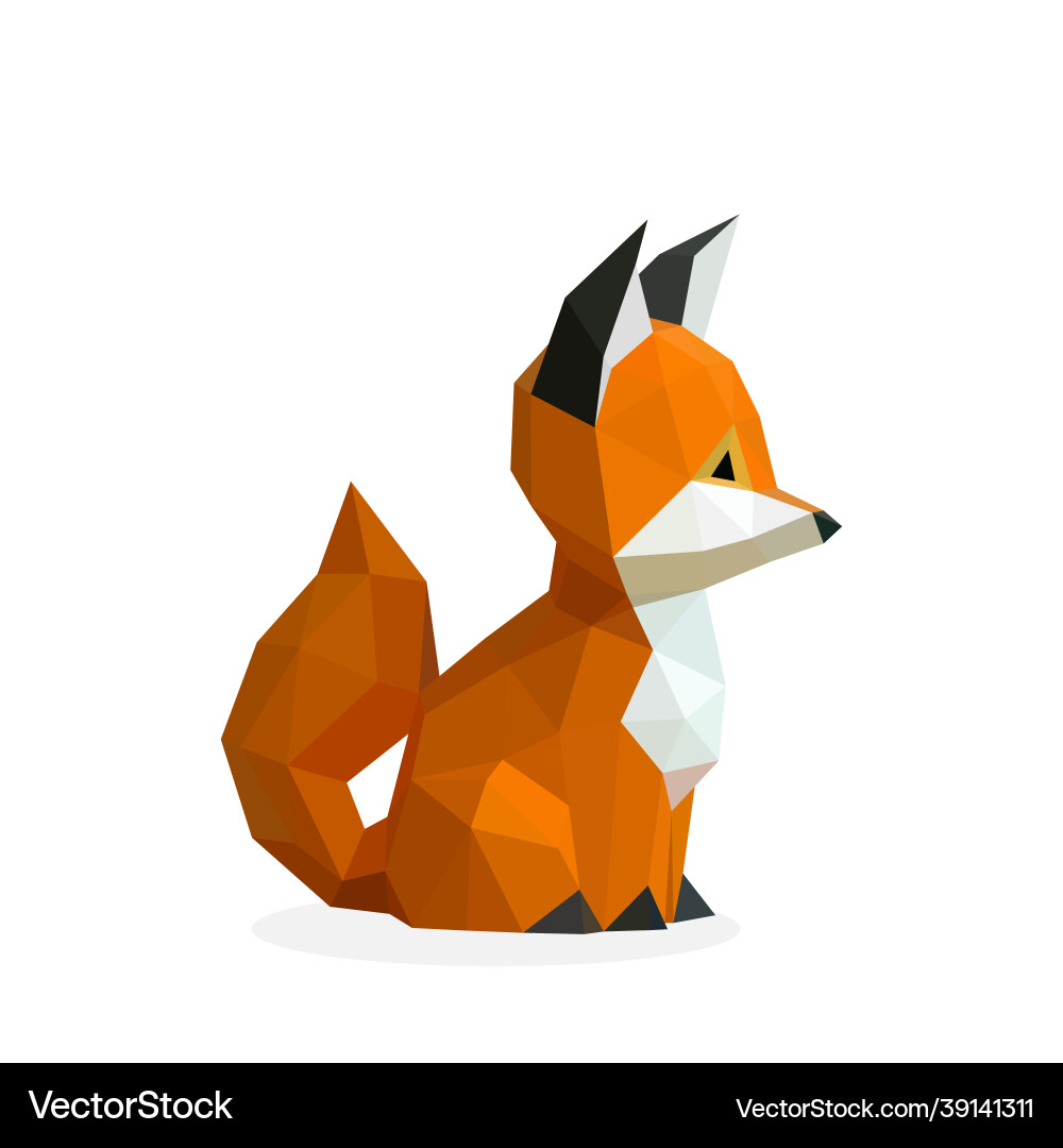 Low Poly Fox Illustration Royalty Free Vector Image