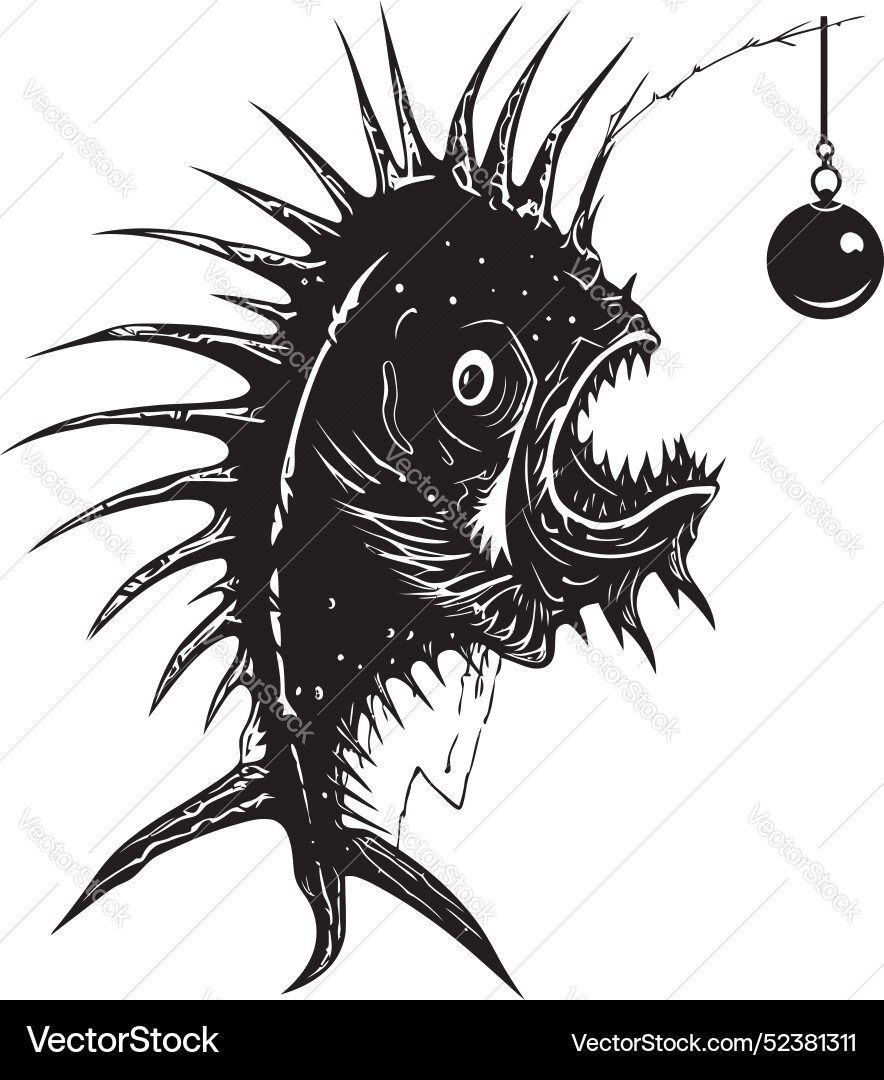 Maleficent mariner evil angler fish in form Vector Image