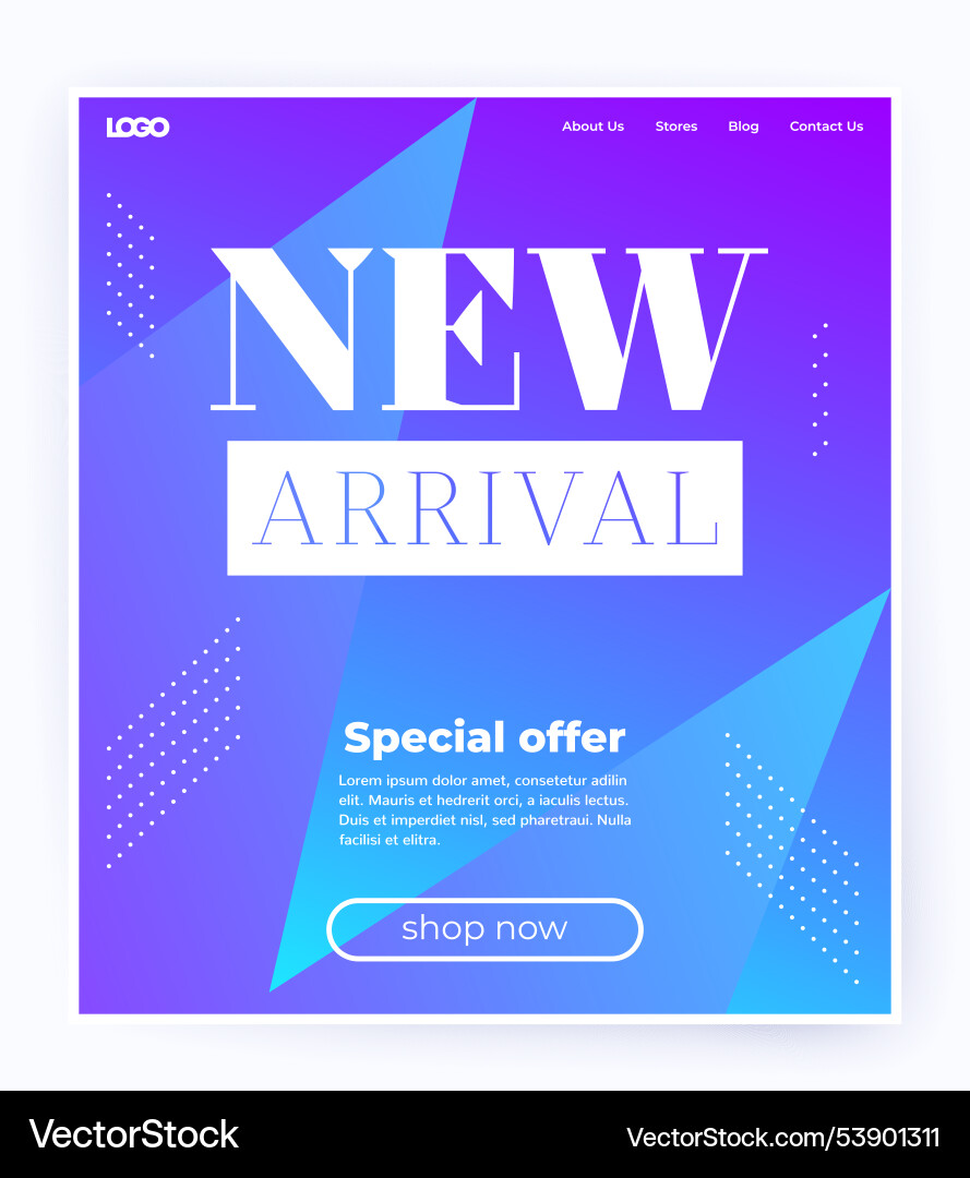 New arrival banner template one page design Vector Image
