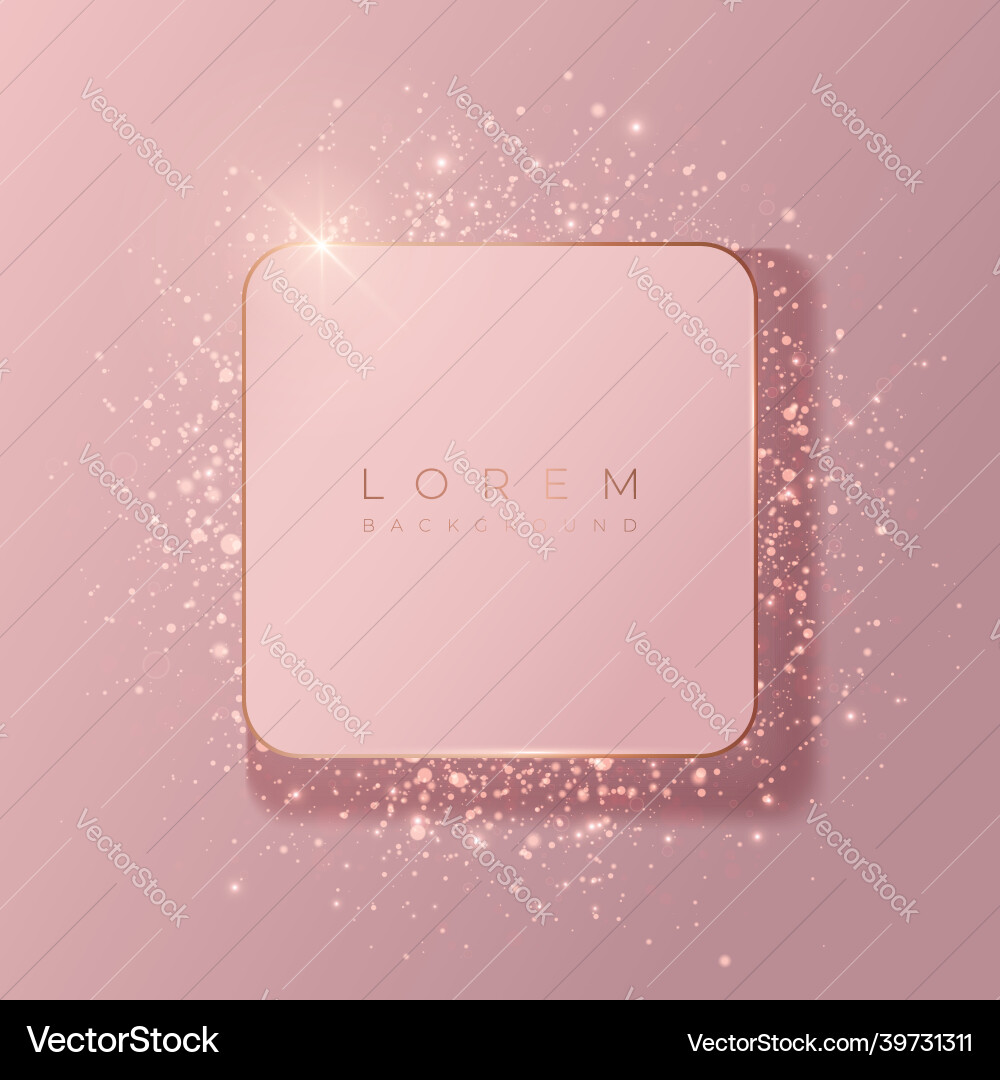 Pale pink square 3d background mockup shape Vector Image