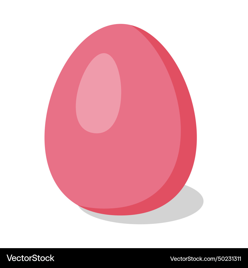 Pink easter egg cartoon flat style Royalty Free Vector Image