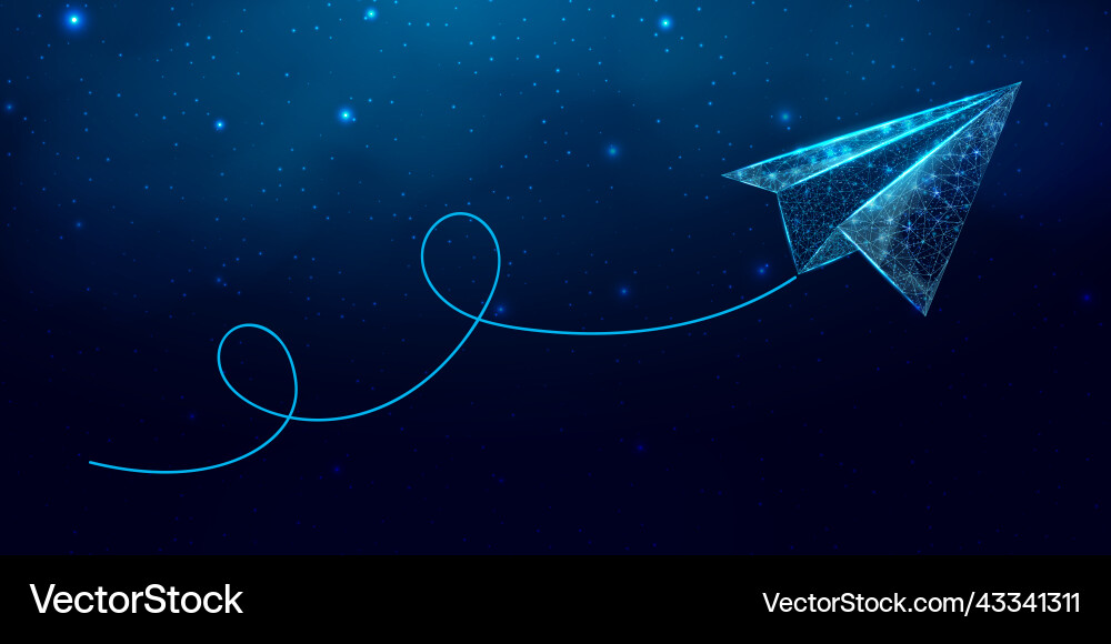 Polygonal paper plane business startup Royalty Free Vector