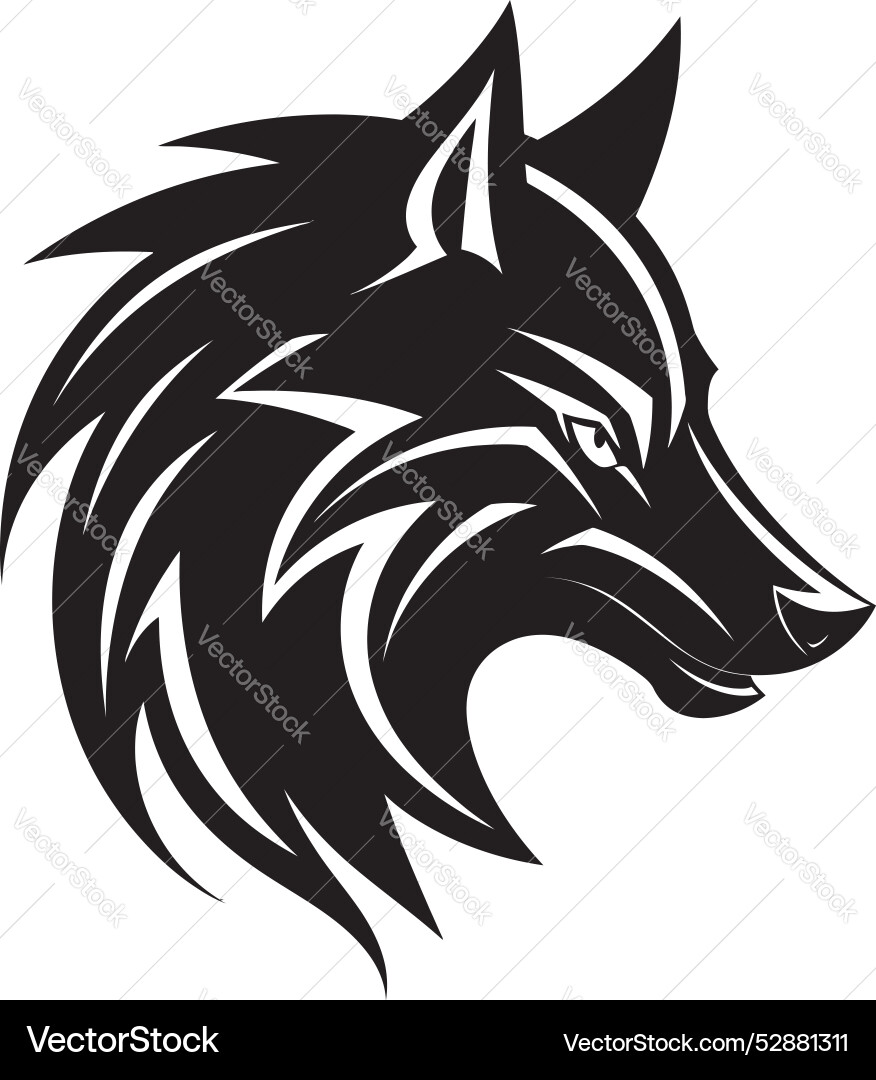 Shadowed alpha wolf insignia onyx guardian Vector Image