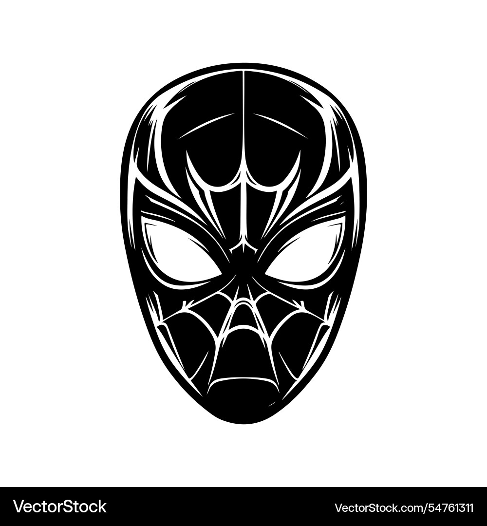 Spider man mask silhouette graphics perfect Vector Image