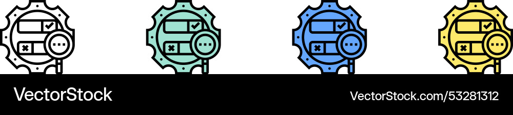 Boolean Search Icon Outline Green Blue And Yellow Vector Image