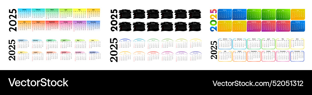 Calendar for 2025 isolated on a white background Vector Image
