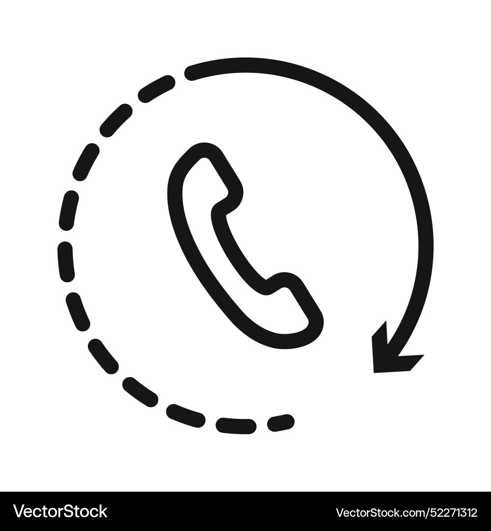 Call back icon black line art logo Royalty Free Vector Image