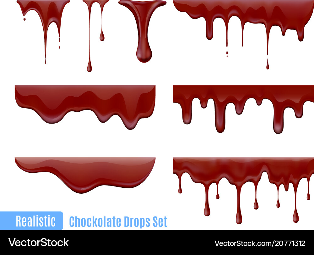 Chocolate drops set Royalty Free Vector Image - VectorStock