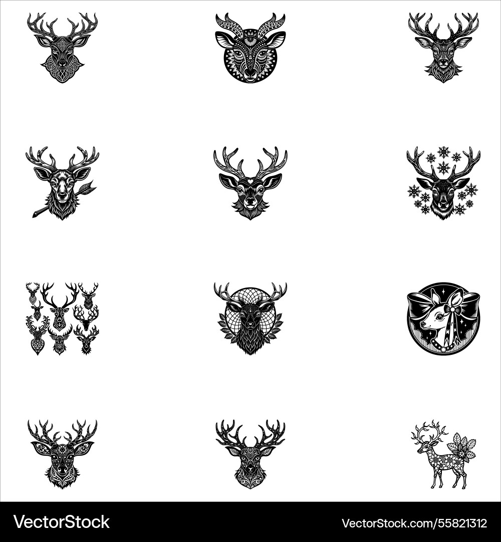 Deer face Royalty Free Vector Image - VectorStock