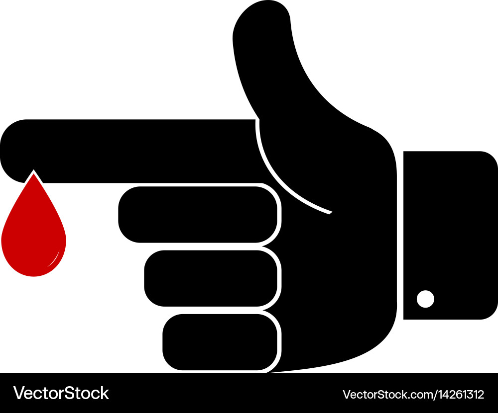 Finger with blood drop Royalty Free Vector Image